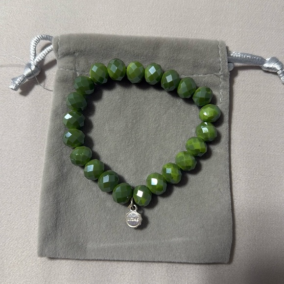 liza | Jewelry | Liza Bracelet Stretchy Green Color With Bigger Beads ...